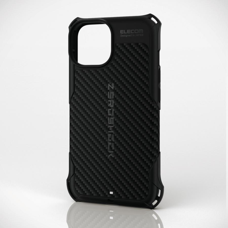 ELECOM（エレコム） iPhone 14 用 ZEROSHOCK グリップ EC iPhone14 / 13 ゼロショック グリップ TPU ブラック PMWA22AZEROGBK ...