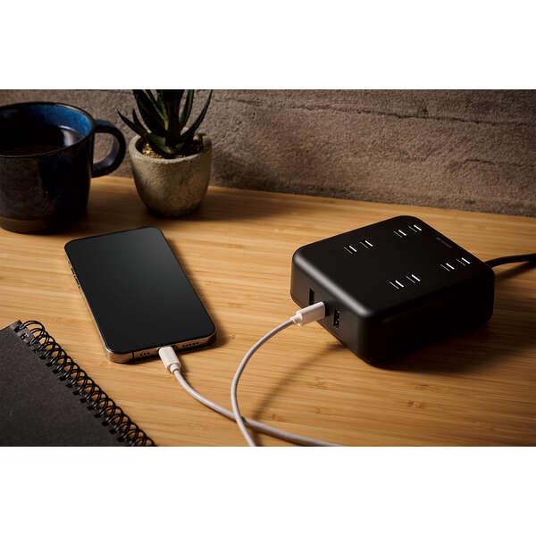 エレコム USBタップ 32W デスクトップ型 Cx1 Ax2 ACx4 ケーブル長 1.5m USB Type-C×1(最大20W) USB ...