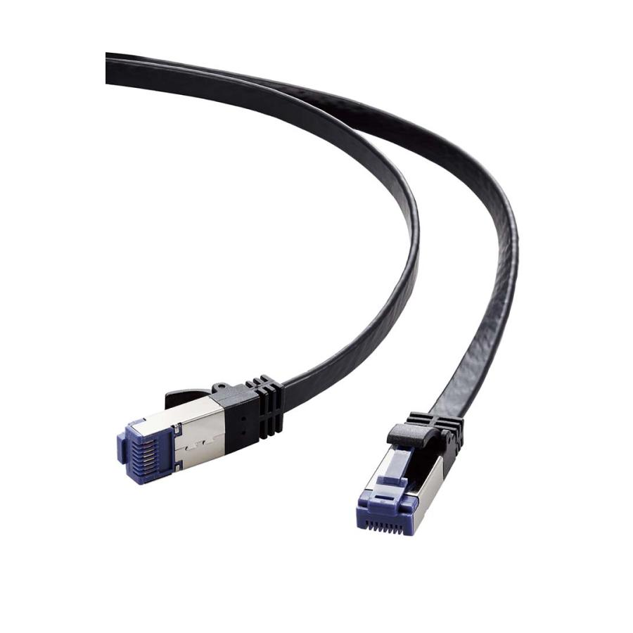 ELECOM（エレコム） Cat8準拠 LANケーブル 2m フラット ツメ折れ防止 ランケーブル インターネットケーブル 2m ブラック ECLD-OCTFT/BK20 : エレコム ...