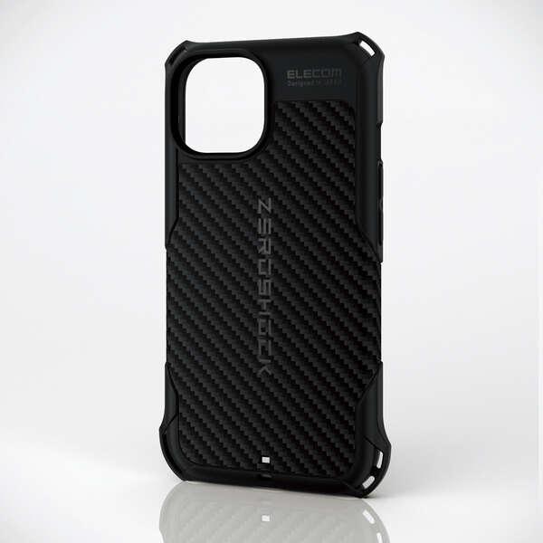 ELECOM エレコム iPhone 15 用 ZEROSHOCK グリップ iPhone15 2眼 6.1 インチ カバー ゼロショック TPU ブラック┃PMWA23AZEROGBK ...