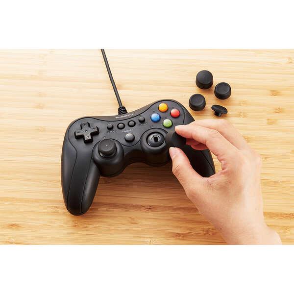 エレコム ELECOM GAMING 有線 FPS ゲームパッド GP30S PS系配置 軽量 Xinput スティックカスタマイズ対応 FPS仕様 メカニカルトリガー ブラック┃JC ...