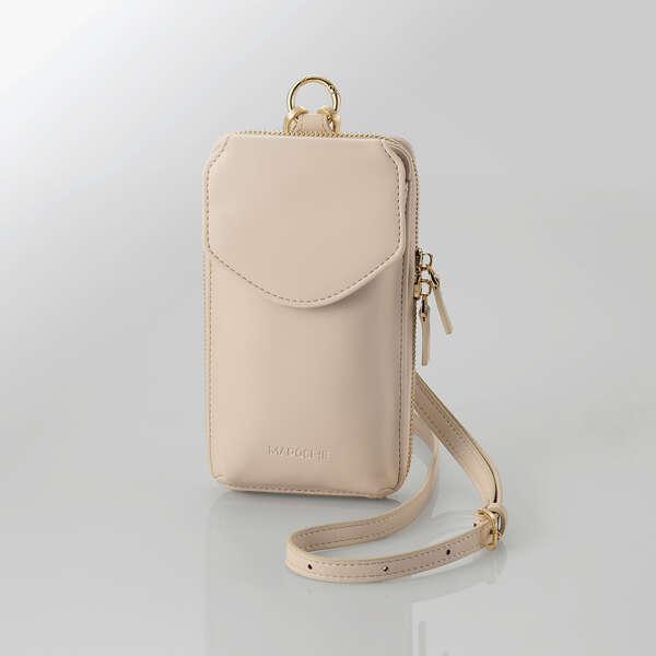 ELECOM スマートフォン用 ショルダーポーチ MAPOCHE スマホ汎用 フラップ付 お財布一体型 ホワイト┃P-MAP04WH アウトレット エレコム わけあり 在庫処分 : エレコム ...