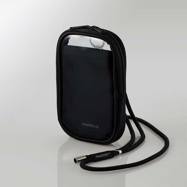 ELECOM エレコム スマートフォン用 ショルダーポーチ MAPOCHE スマホ汎用 クリアポーチタイプ ブラック┃P-MAP05BK : エレコムダイレクトショップ - 通販 ...
