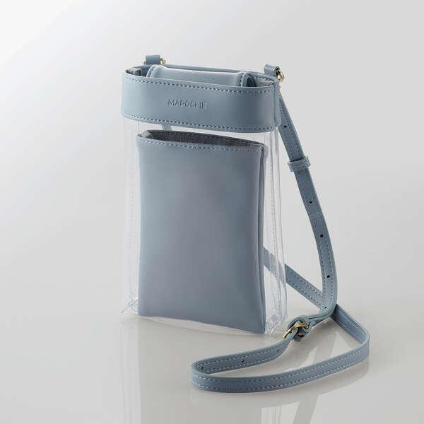 ELECOM エレコム スマートフォン用 ショルダーポーチ MAPOCHE スマホ汎用 クリアポケットタイプ ダスティブルー┃P-MAP06BU : エレコムダイレクトショップ - 通販 ...