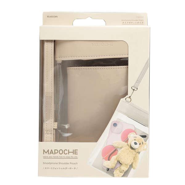 ELECOM スマートフォン用 ショルダーポーチ MAPOCHE スマホ汎用 クリアポケットタイプ ミルクティーホワイト┃P-MAP06WH エレコム 在庫処分 : エレコムダイレクトショップ ...