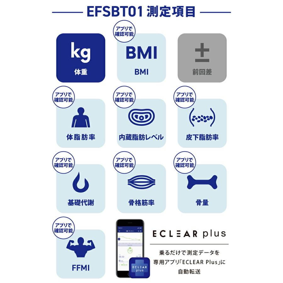 ELECOM エレコム ECLEAR 体組成計 Bluetooth 通信機能搭載 体重計 Bluetooth接続 EFSBT01WH : エレコムダイレクトショップ - 通販 - Yahoo ...
