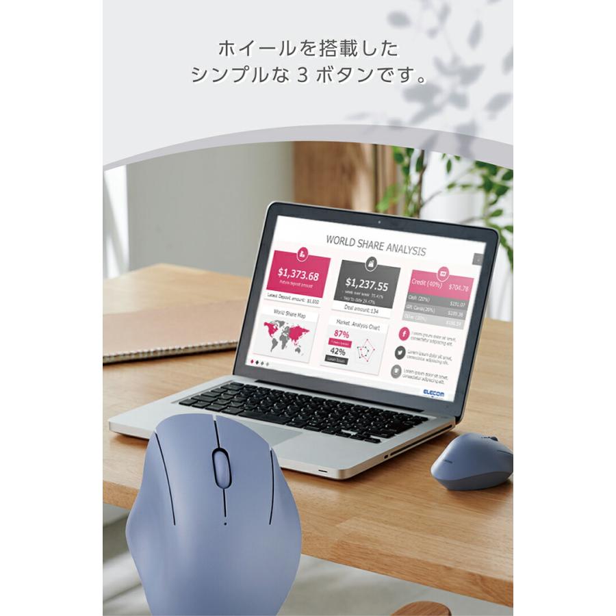 ELECOM エレコム USB 無線 Bluetoothマウス SHELLPHA 3ボタン Mサイズ ブルートゥース ワイヤレス 抗菌仕様 静音設計 ネイビー M-SH10MBSKNV ...