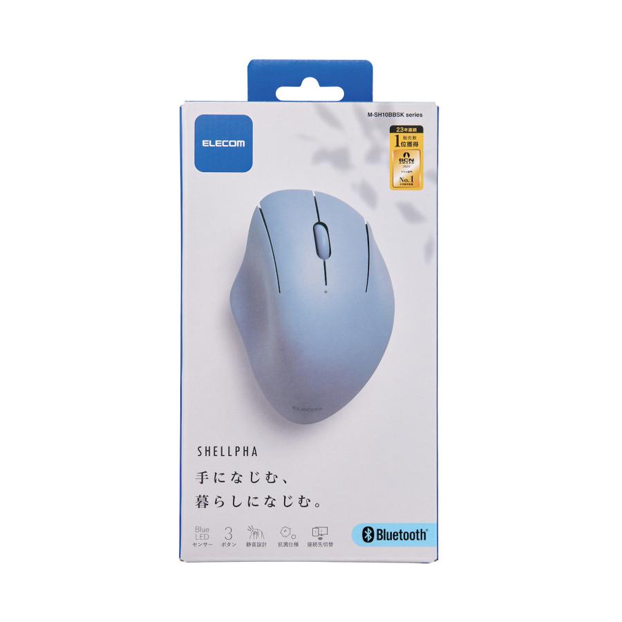 ELECOM（エレコム） ワイヤレス マウス SHELLPHA USB無線 Bluetoothマウス 3ボタン Sサイズ 無線マルチ 抗菌仕様 静音設計 ネイビー M-SH11MBSKNV ...