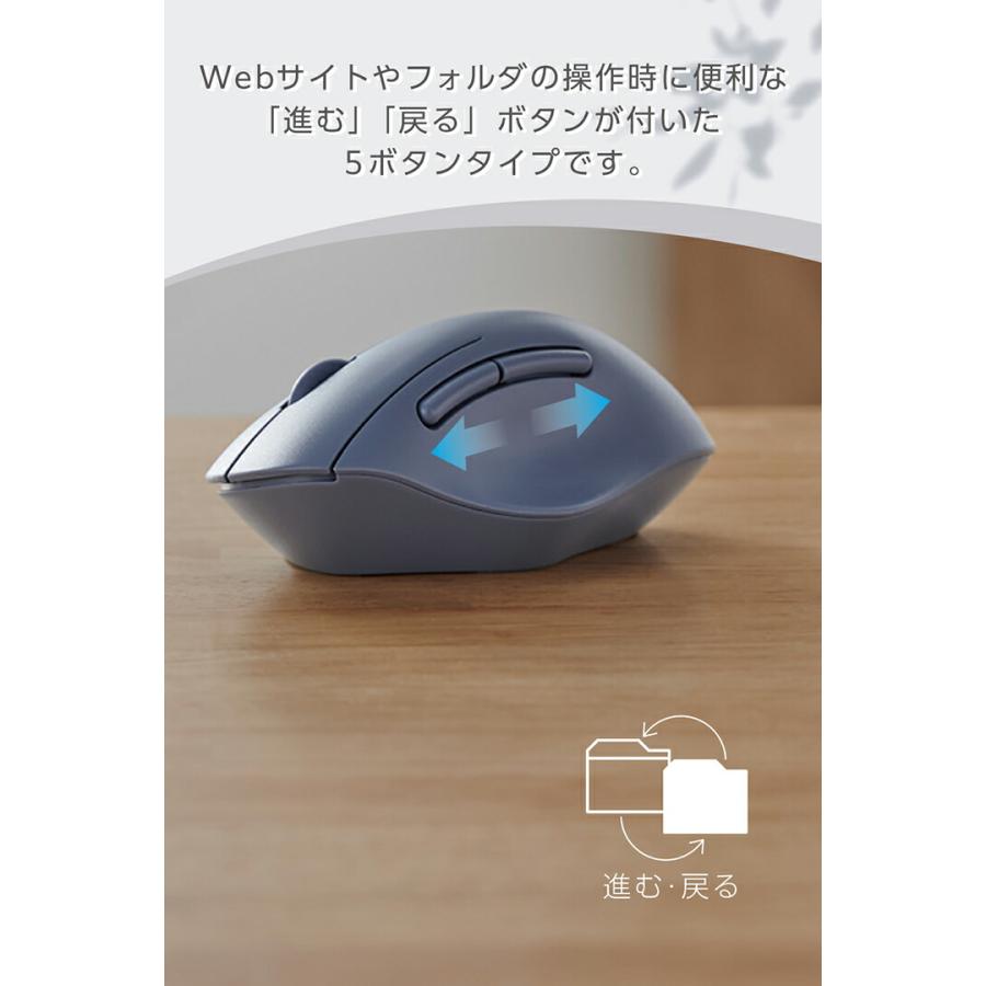 ELECOM エレコム USB 無線 Bluetoothマウス SHELLPHA 5ボタン Sサイズ ブルートゥース ワイヤレス 抗菌仕様 静音設計 ネイビー M-SH21MBSKNV ...