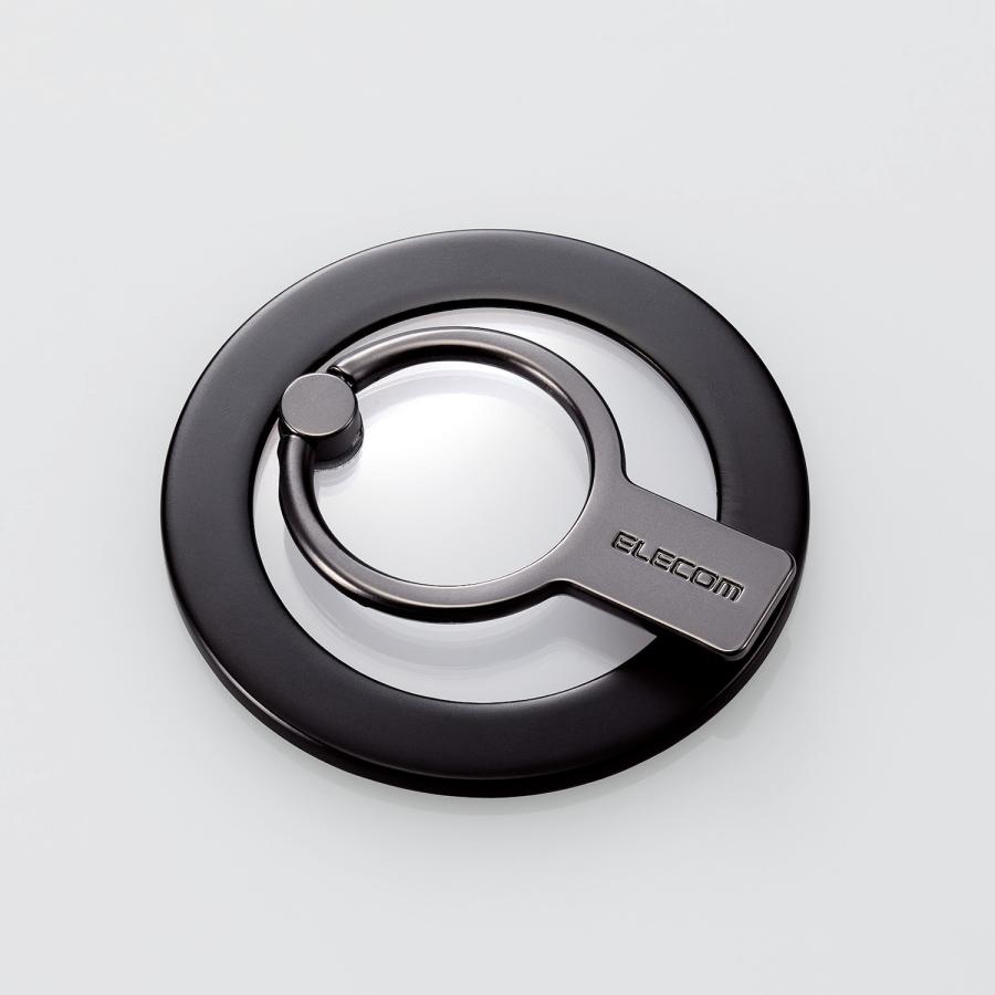 ELECOM エレコム マグネット スマホリング MagSafe対応 スタンド 2WAY MAGKEEP ブラック P-STRMKHICRBK : エレコムダイレクトショップ - 通販 ...