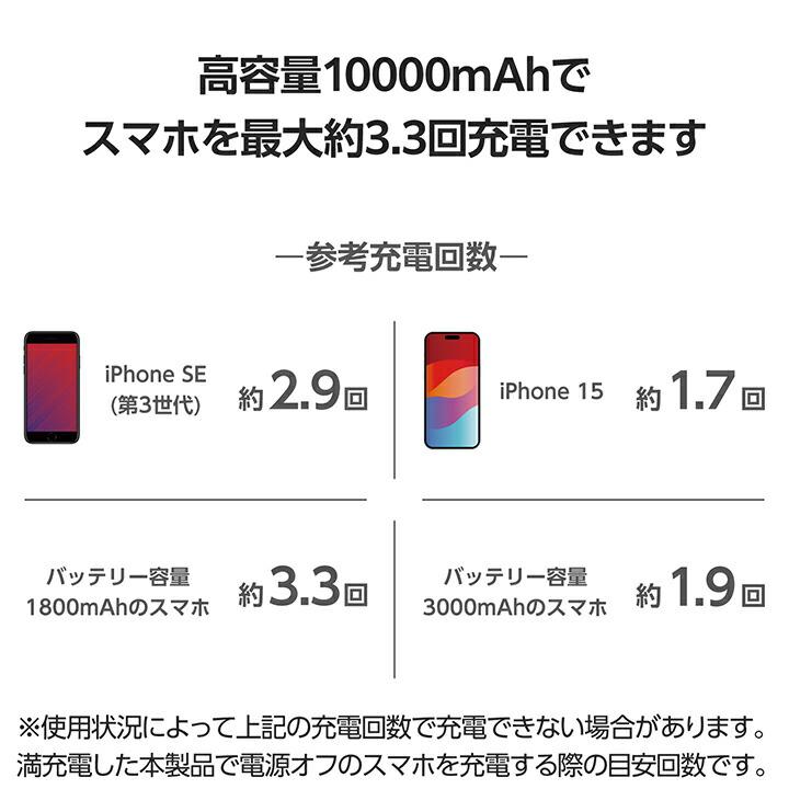 ELECOM エレコム モバイルバッテリー 薄型コンパクト 10000mAh 15W USB-C×1 USB-A×2 microB×1 リチウムイオン電池 レッド DE-C66-10000RD ...