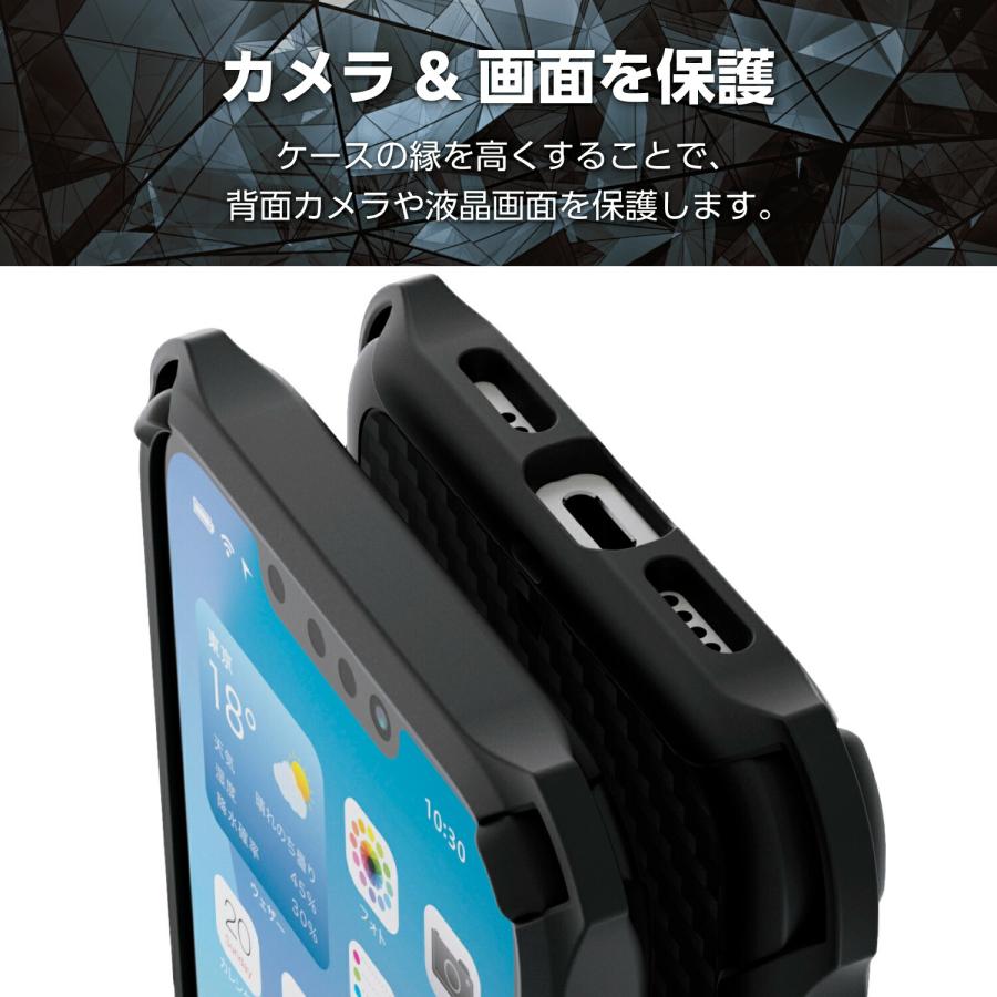 ELECOM（エレコム） iPhone 16e 用 ZEROSHOCK ケース グリップ iPhone16e ゼロショック ケース カバー TPU ブラック PMWA25SZEROGBK ...