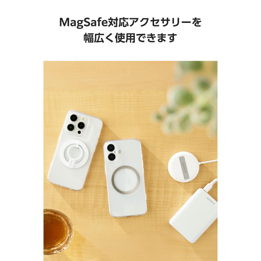 ELECOM エレコム メタルリング ステッカー MAGKEEP 2枚入り 強い粘着力で剥がれにくい iPhoneケース 貼るだけ 磁力 ワイヤレス 充電 可能 シルバー ...