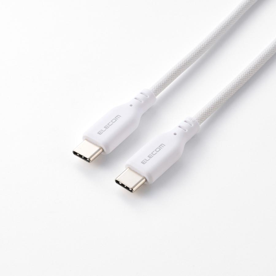 ELECOM（エレコム） USB Type-C ケーブル シリコンメッシュ USB Power Delivery対応 最大60W 1.0m ホワイト MPA-CCECSM10WH : エレコム ...