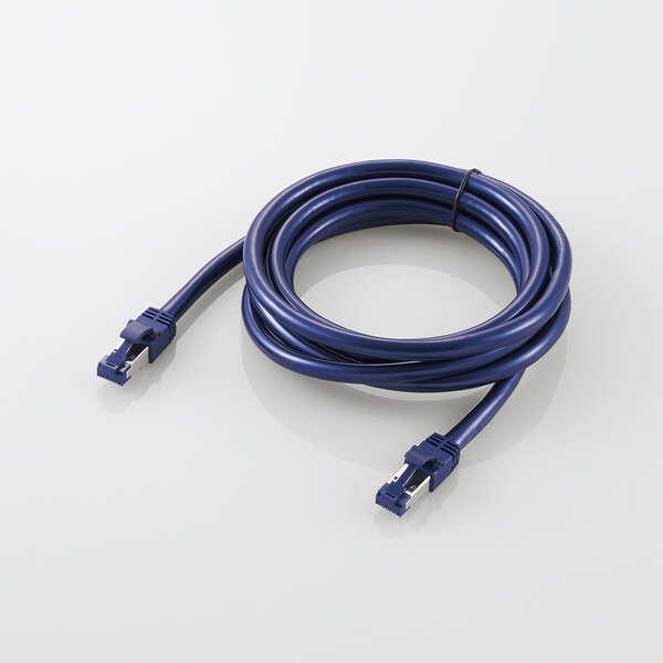 ELECOM エレコム Cat8準拠 LANケーブル ランケーブル インターネットケーブル ケーブル ツメ折れ防止 スタンダード 2m ブルーメタリック LD-OCTT/BM20 : エレコム ...