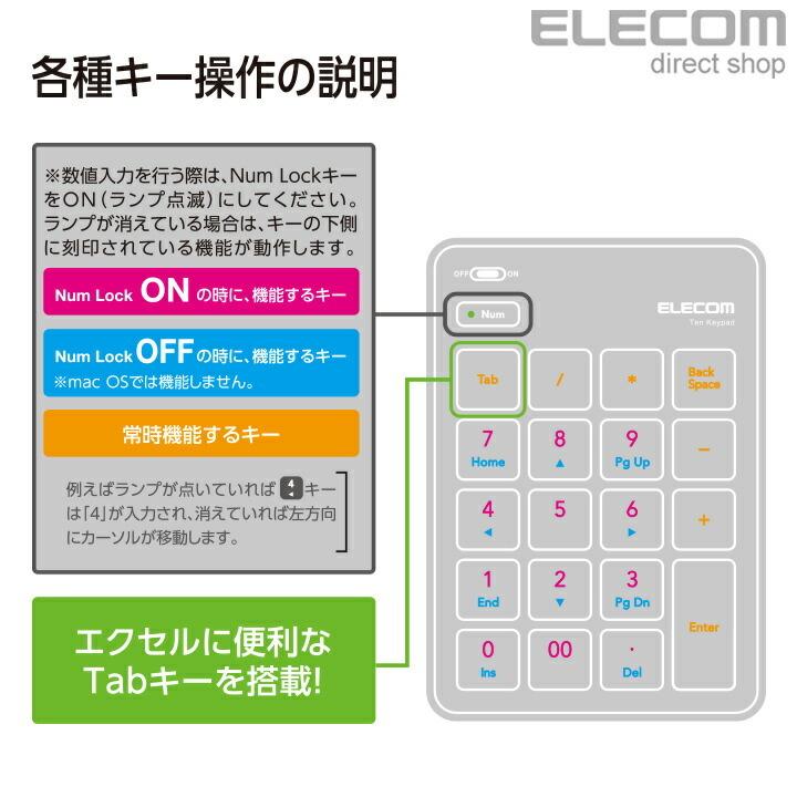 ELECOM（エレコム） テンキーパッド 無線 ワイヤレス 薄型 ブラック ブラック┃TK-TDP019BK : エレコムダイレクトショップ - 通販 - Yahoo!ショッピング