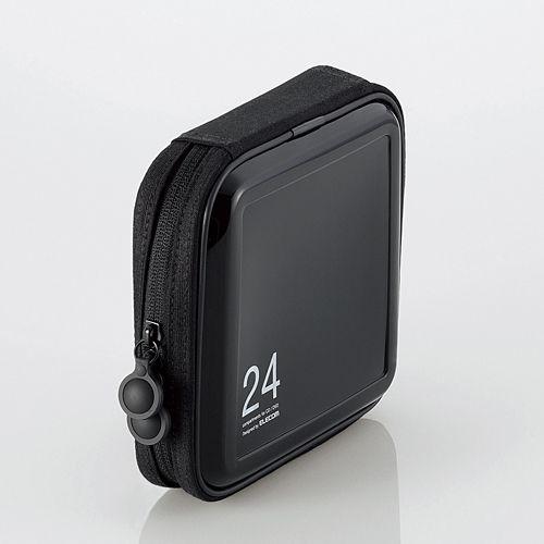 ELECOM エレコム ディスクファイル DVD CD 対応 DVDケース CDケース セミハードファスナーケース 24枚収納 ブラック ブラック┃CCD-H24BK : エレコムダイレクト ...