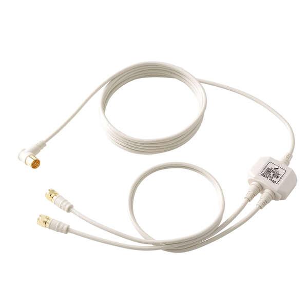 ELECOM DXアンテナ 分配器 2K 4K 8K 対応 2分配 全端子間通電 金メッキプラグ 2Cケーブル一体型┃2DL2WS(B ...