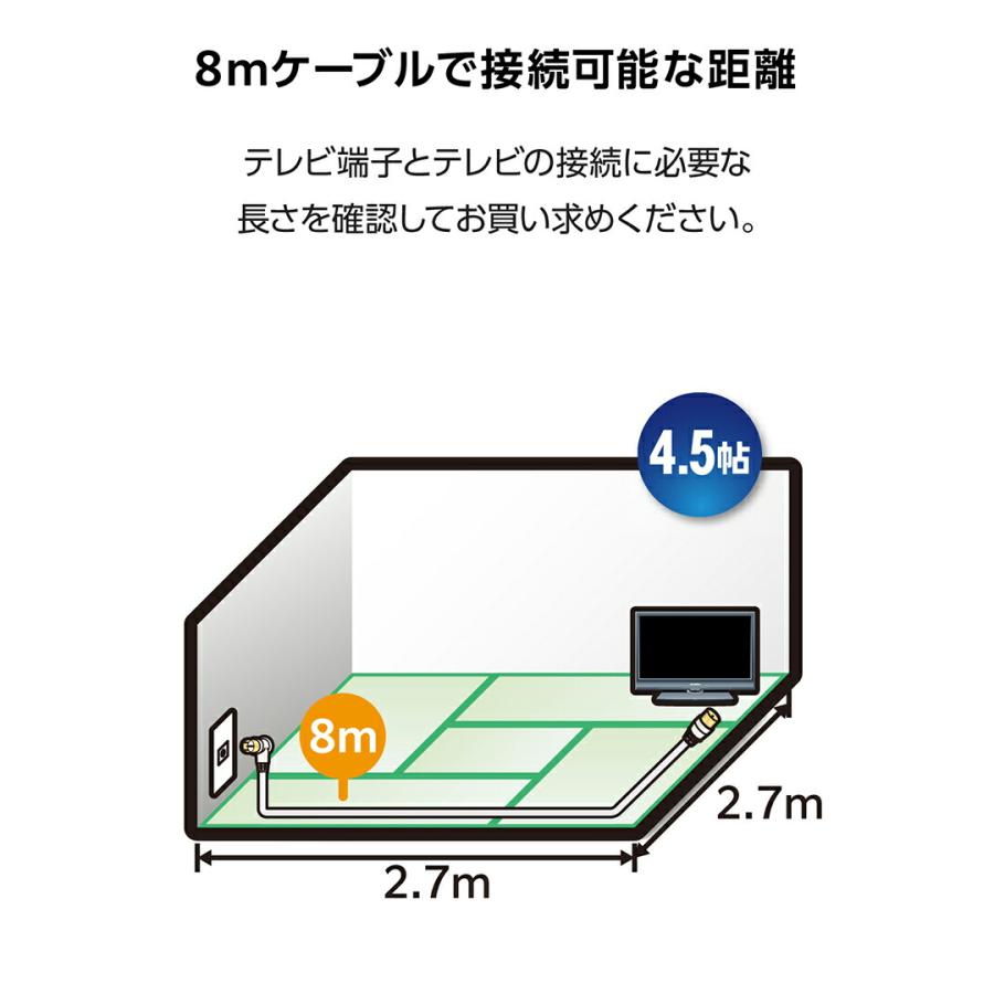 ELECOM DXアンテナ テレビ接続用同軸ケーブル テレビアンテナケーブル 8m しっかり接続ネジ式F字プラグ 【2K 4K 8K(3224MHz)対応】 ホワイト EC-4W8FLWH(H ...