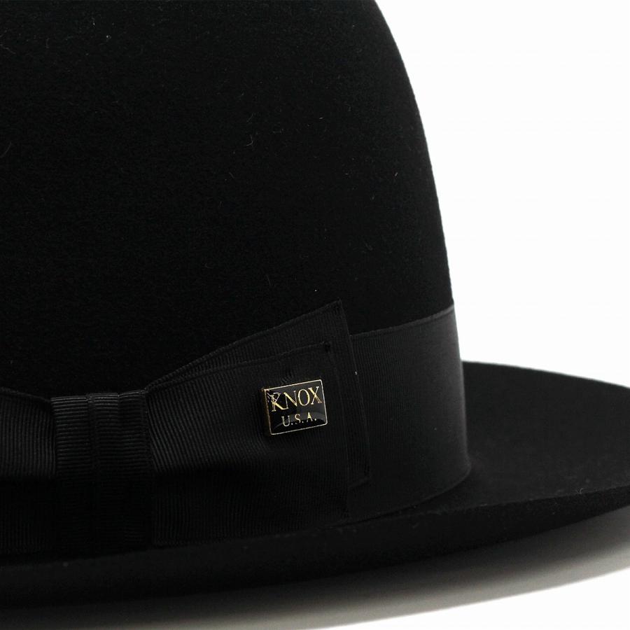 ボーラーハット KNOX ブランド ビーバーファーフェルト オープン ボーラーハット KNOX ブランド ビーバーファーフェルト オープン