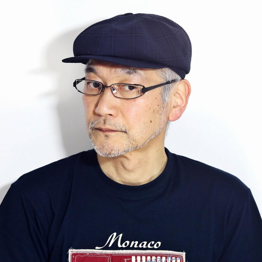 ハンチング帽 春 夏 MATSUI ANGELICO チェック柄 麻 ハンチング アンジェリコ 日本製 メンズ リネン100% サイズ調整可能 マツイ 帽子 春夏 紺 ネイビー 父の日 ギフト プレゼント ラッピング無料 ハンチング帽 春 夏 MATSUI ANGELICO チェック柄 麻 ハンチング アン