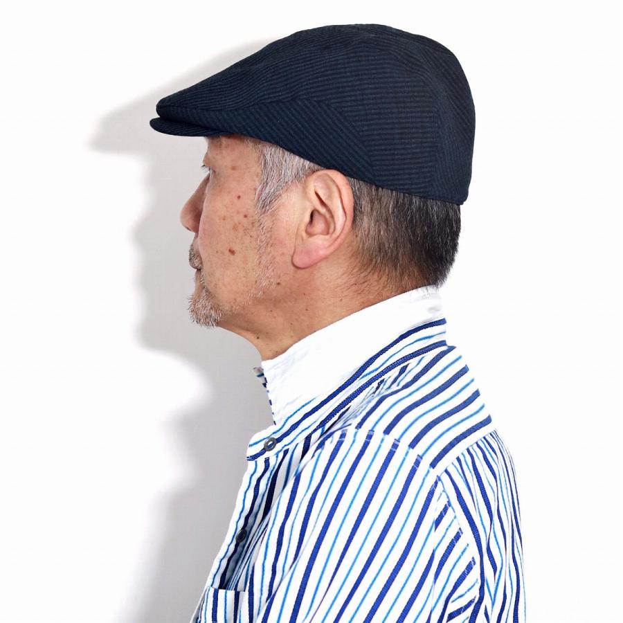 ハンチング メンズ 春 夏 ストライプ柄 イタリア生地 ブランド 日本製