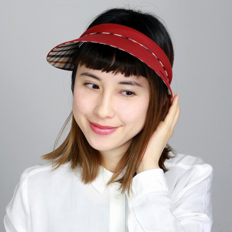 DAKS ダックス クリップサンバイザー UVカット 撥水加工 チェック レッド : ELEHELM帽子通販専門店 - 通販 - Yahoo!ショッピング