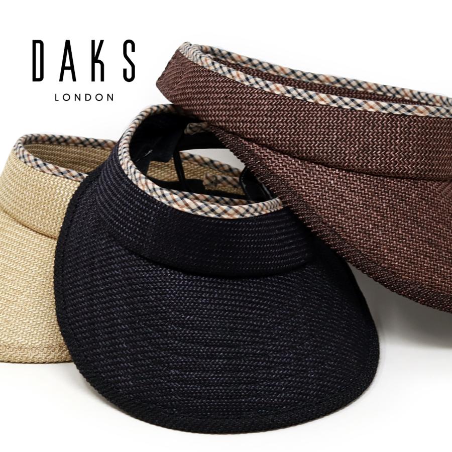 DAKS サンバイザー マジックテープ 調節 50代 60代 70代 帽子 春夏 ブランド バイザー 持ち運びできる ダックス ブラウン 茶 : ELEHELM帽子通販専門店 - 通販 ...