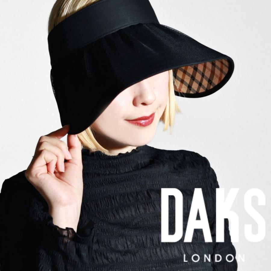 DAKS レディース 帽子 つば広 サンバイザー 春夏 紫外線対策 ダックス ポケッタブル 英国ブランド 送料無料 UVカット 黒 ブラック : ELEHELM帽子通販専門店 - 通販 ...