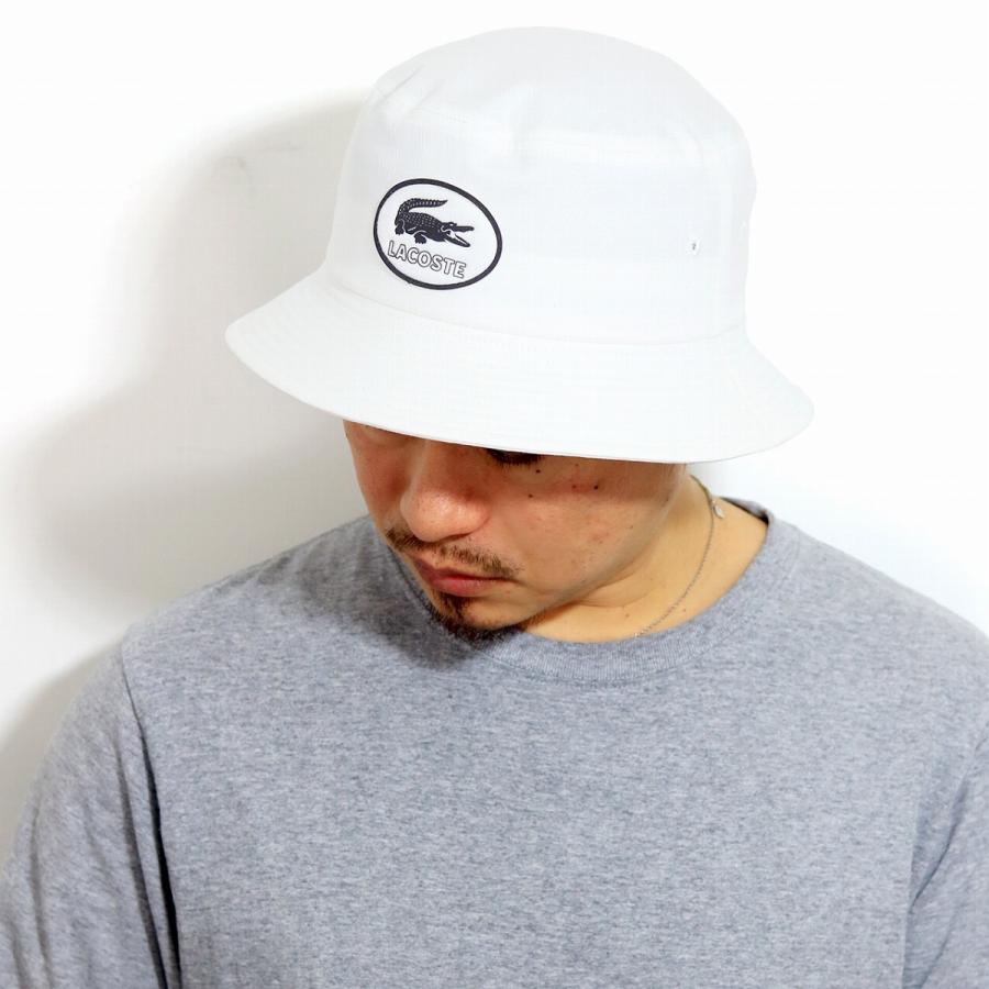 LACOSTE バケットハット ブランド ラコステ ハット メンズ 帽子 レディース サファリハット 綿100% hat コットン ワッペン 白 ホワイト : ELEHELM帽子通販専門店 ...