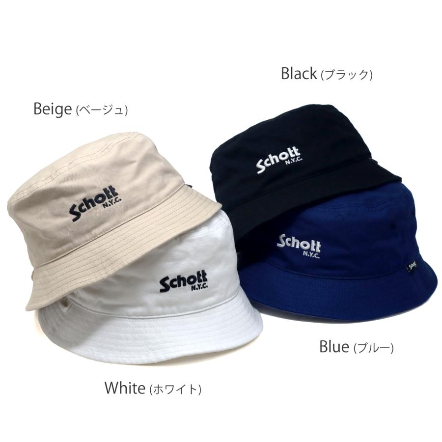 Schott N.Y.C. ショット バケットハット ブランド Schott メンズ レディース 帽子 ハット ツイルハット ロゴ 綿100% ...