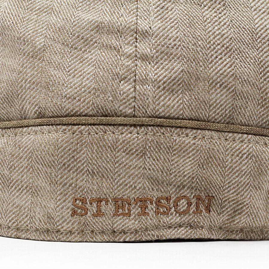 STETSON メンズ ハンチング帽 春 夏 リネン ハンチング CASTLEBAR 麻素材 ステットソン ナチュラル 帽子 ヘリンボーン ...