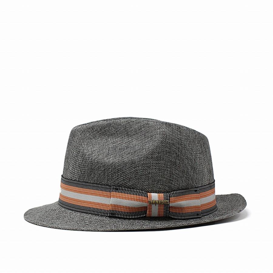 STETSON（ステットソン） 春 夏 中折れハット リボン 帽子 麦わら帽子 HAT メンズ レディース グレー 父の日 : ELEHELM帽子通販専門店 - 通販 - Yahoo!ショッピング