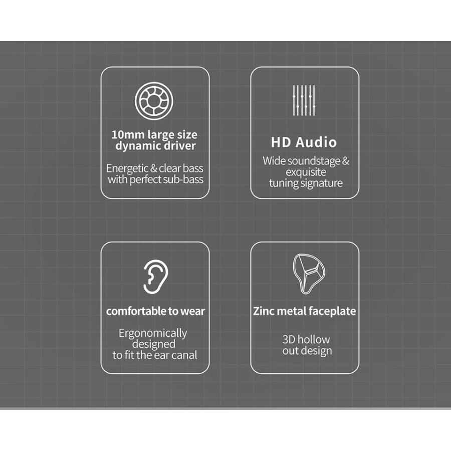 CCA FLA 有線イヤホン ノイズキャンセリング インイヤーイヤホン イヤーピース マイク付き 中華イヤホン ダイナミックドライバー IEM ...
