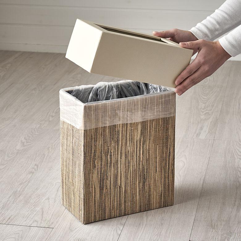 ゴミ 箱 ダスト ボックス 四角 長方形 ウォーターヒヤシンス 高さ 30cm 7L 袋 見えない 中身 くず 入れ モダン おしゃれ 北欧 リゾート 雑貨 西海岸 14037 ...
