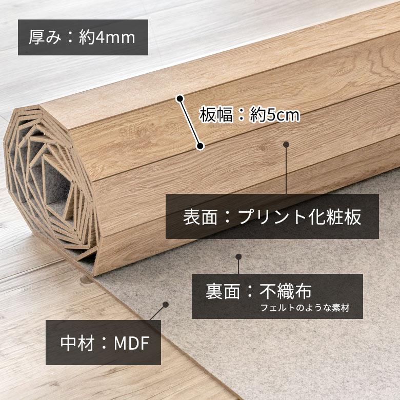 ELEMENTS（インテリア） ウッドカーペット 江戸間 8畳 350×350cm 床材 ヴィンテージ ビンテージ フローリングカーペット DIY 簡単 敷くだけ 2梱包 ga-60-e80 ...