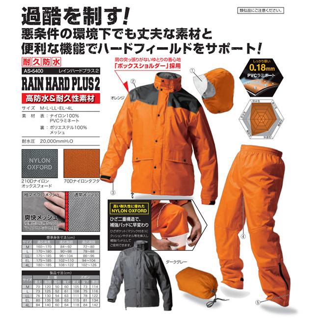 Makku（マック） 高い防水力で雨風を防ぐ レインスーツ 上下 作業