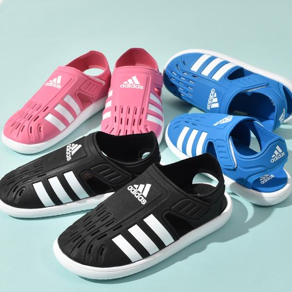 adidas アディダス つま先保護 水陸両用 キッズ サンダル ジュニア 子供 シューズ 子供靴 ベルクロ GW0384 GW0385 ...