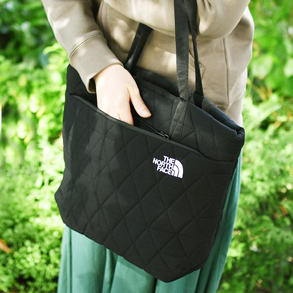 ノースフェイス トートバッグ レディース キルティング THE NORTH FACE ジオフェイストート 15L 手提げ かばん ブラック 黒 NM32352 2023秋冬新作 :tnf ...
