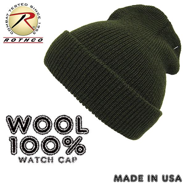 送料260円 ROTHCO USA製 ウール 100% ワッチキャップ オリーブ ビーニー ニット帽 ニット キャップ 帽子 無地 防寒 保温 防風 ルーズゲージ : エレファントウォーク ...