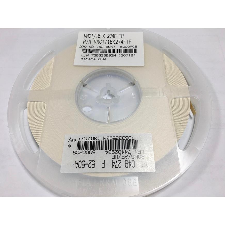 RMC1/16K-274FTP 5000個/リール 1608サイズ 270kΩ 0.1W F品 : silicone-market - 通販 - Yahoo!ショッピング