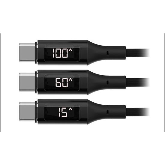 AREA (エアリア) Digiyal GANTLET 100cm PD3.0対応電力表示TypeCケーブル ブラック SD-PDC10-D ...