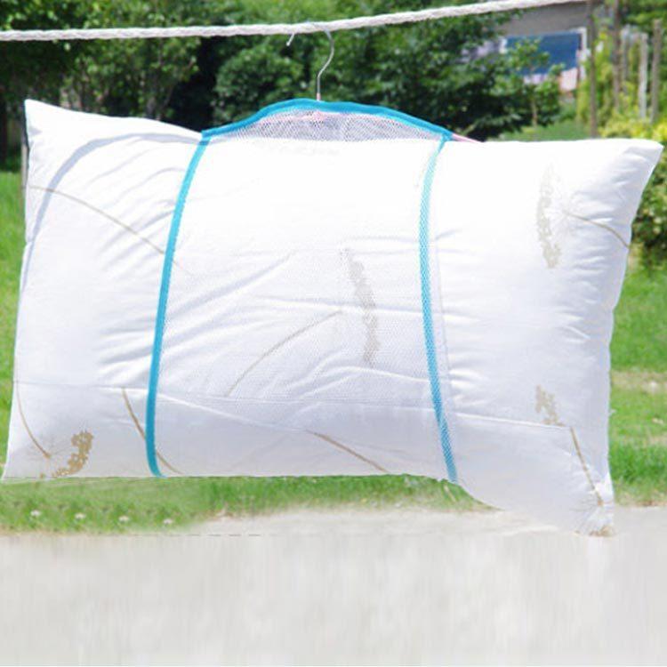 枕干しネット 2枚セット 物干しネット 取り付けタイプ メッシュ まくら クッション ぬいぐるみ 座布団 靴 洗濯 乾燥 ハンガー 吊り下げ式 ...