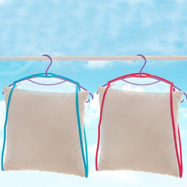 枕干しネット 2枚セット 物干しネット 取り付けタイプ メッシュ まくら クッション ぬいぐるみ 座布団 靴 洗濯 乾燥 ハンガー 吊り下げ式 ...