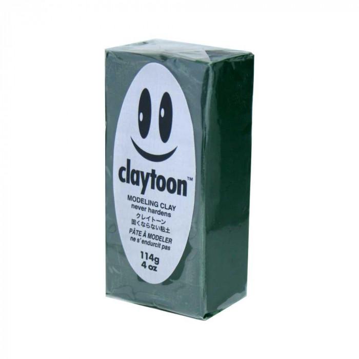 MODELING CLAY(モデリングクレイ) claytoon(クレイトーン) カラー油粘土 ダークグリーン 1/4bar(1/4Pound ...
