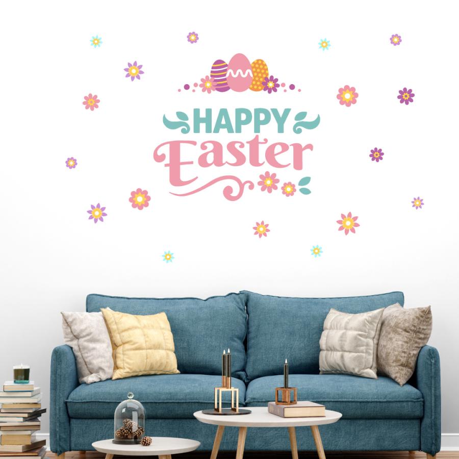 イースター☆ シール式ウォールステッカー ウォールステッカー 飾り 590×1327mm easter うさぎ かわいい 032354 : e-mart - 通販 - Yahoo!ショッピング