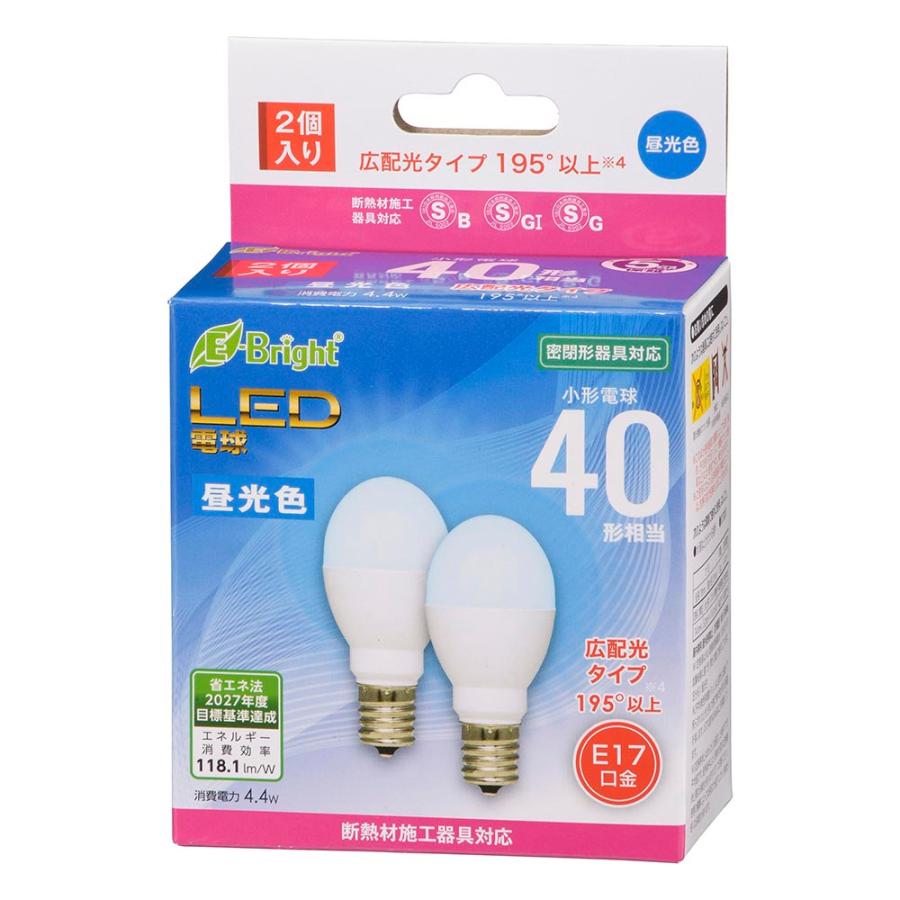 OHM オーム電機 LED電球 小形 E17 40形相当 昼光色 2個入 LDA4D-G-E17 IH23 2P 【品番:06-4810】 : E-MASTERヤフー店 - 通販 ...