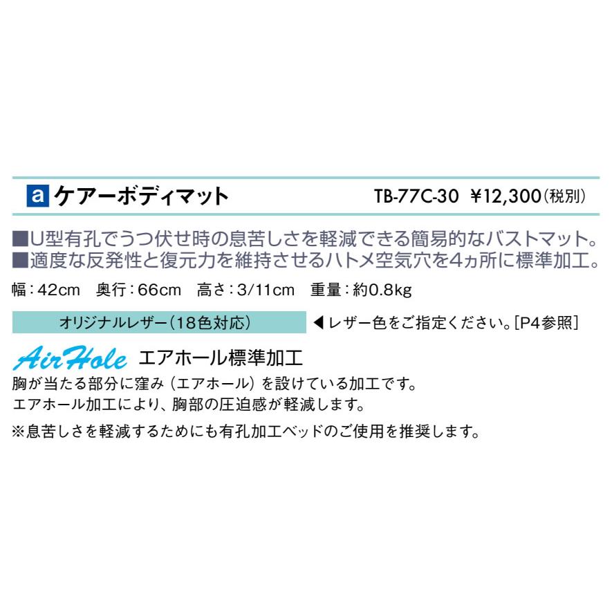 高田ベッド製作所 高田ベッド ケアーボディマット TB-77c-30 フェイスとバスト一体型 うつ伏せマクラ 胸当てまくら 治療用枕 : エンバシー 高田ベッド正規特約店 - 通販 ...