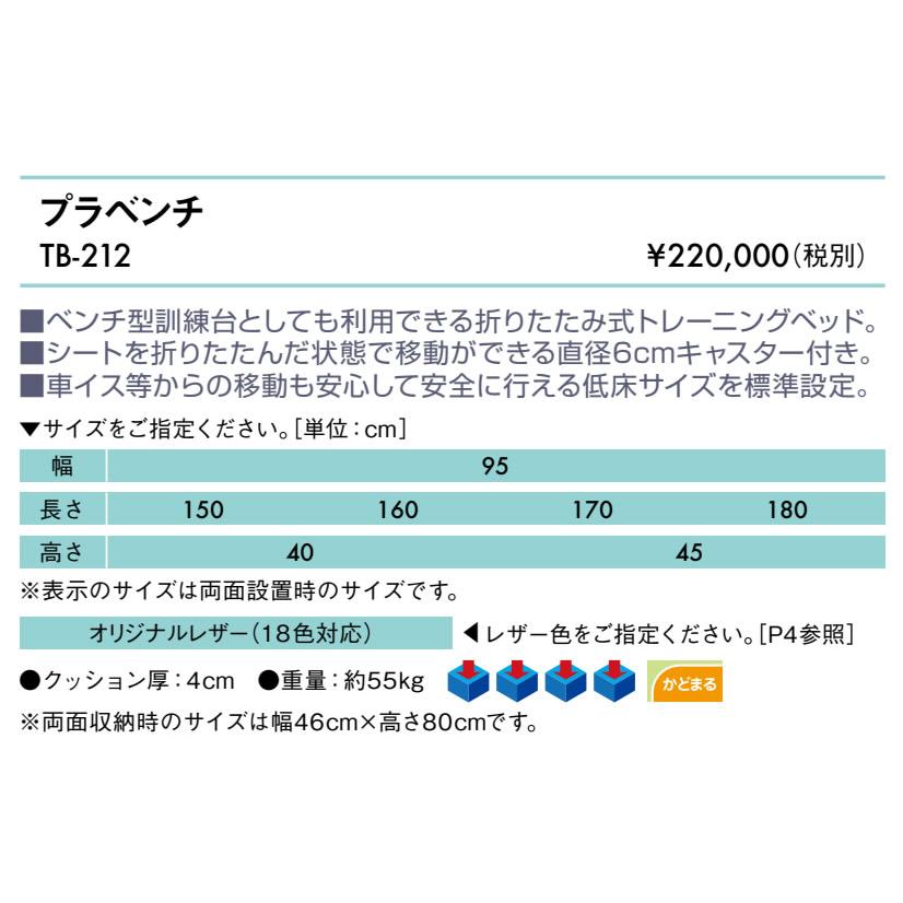 高田ベッド プラベンチ TB-212 訓練台 リハビリベッド トレーニングベッド プラットホーム 施術台 治療台 : エンバシー 高田ベッド ...