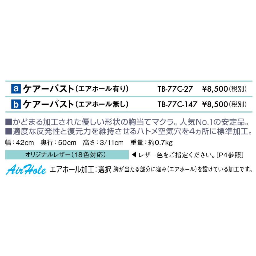 高田ベッド製作所 高田ベッド ケアーバスト（エアホール有り） TB-77c-27 ベストセラーのバストマット うつ伏せマクラ 胸当てまくら 治療用枕 : エンバシー 高田ベッド正規特約店 ...